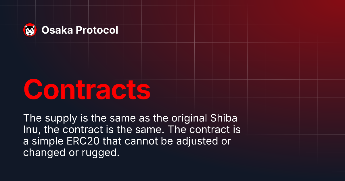 Contracts | Osaka Protocol